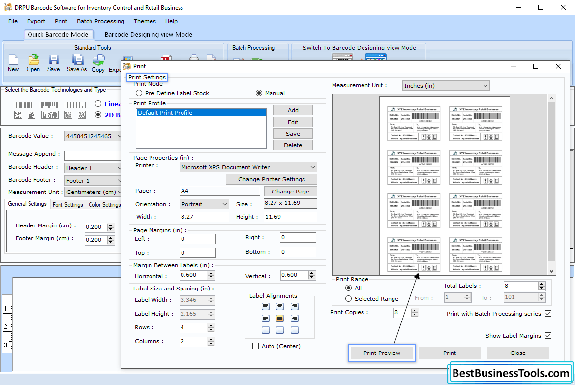 Inventory control barcode software create retail label sticker asset ...